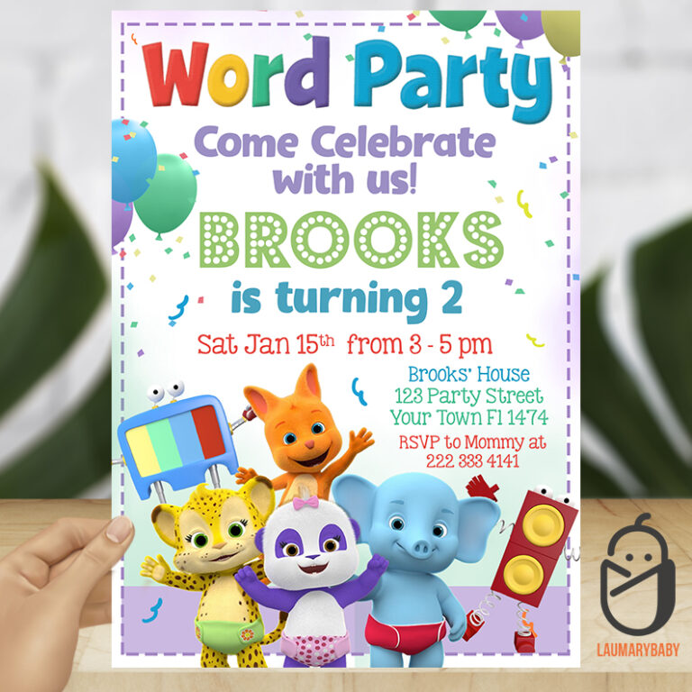Word Party Birthday Invitation - Laumarybaby