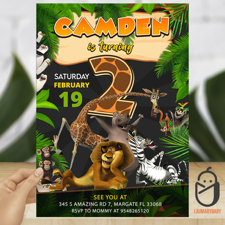 Madagascar Birthday Invitation - Laumarybaby