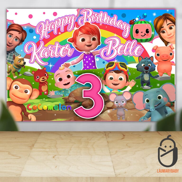 Cocomelon Birthday Backdrop - Laumarybaby