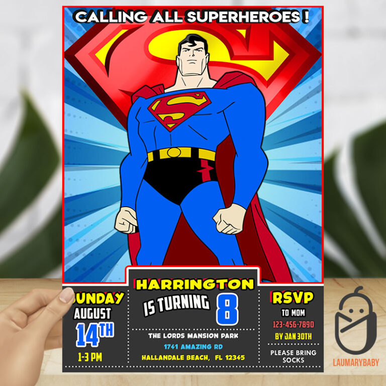 Superman Birthday Invitation - Laumarybaby