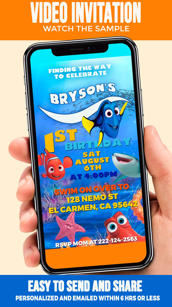 FINDING DORY BIRTHDAY INVITATION