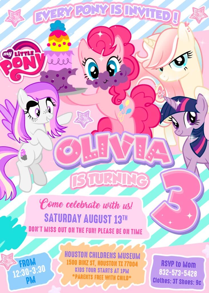 My Little Pony Birthday Invitation Printable