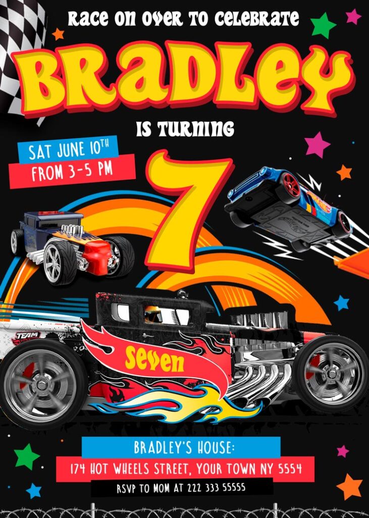 Hot Wheels Birthday Invitation - Laumarybaby