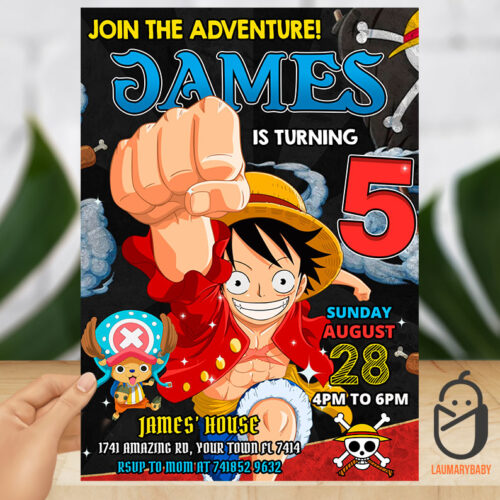 One Piece Birthday Invitation - Laumarybaby