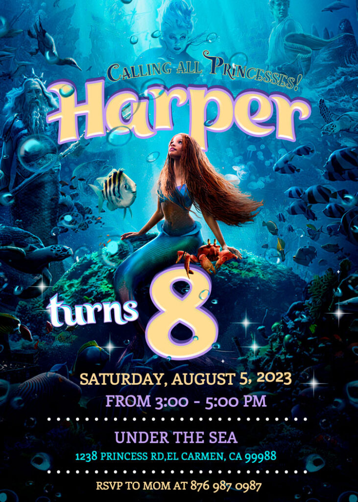 THE LITTLE MERMAID BIRTHDAY INVITATION - Laumarybaby