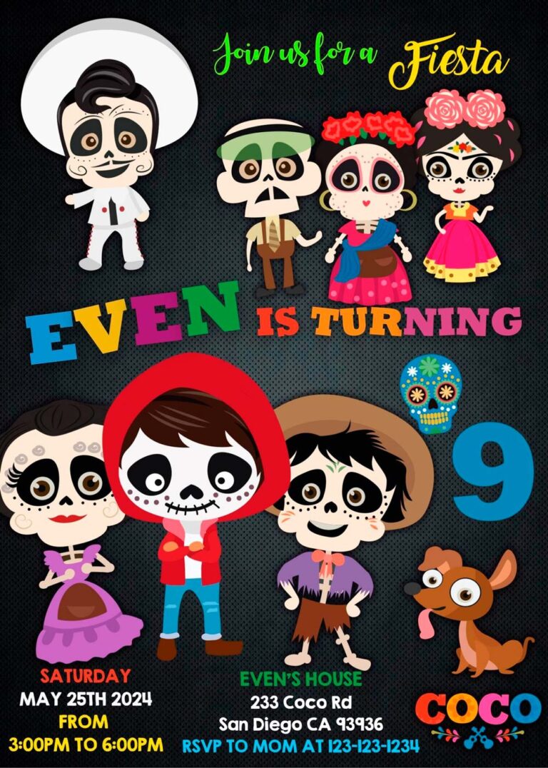 COCO MOVIE BIRTHDAY INVITATION TEMPLATE - Laumarybaby, great price 3.99$