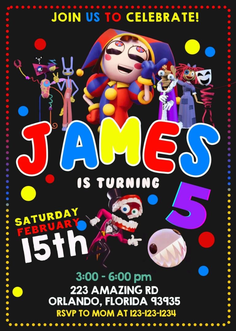 DIGITAL CIRCUS BIRTHDAY INVITATION TEMPLATE - Laumarybaby, great price ...