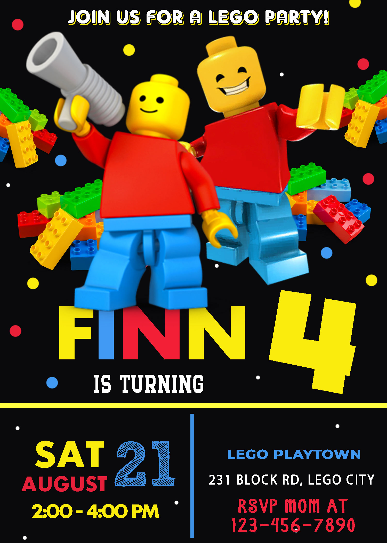 Lego Birthday Invitation - Laumarybaby