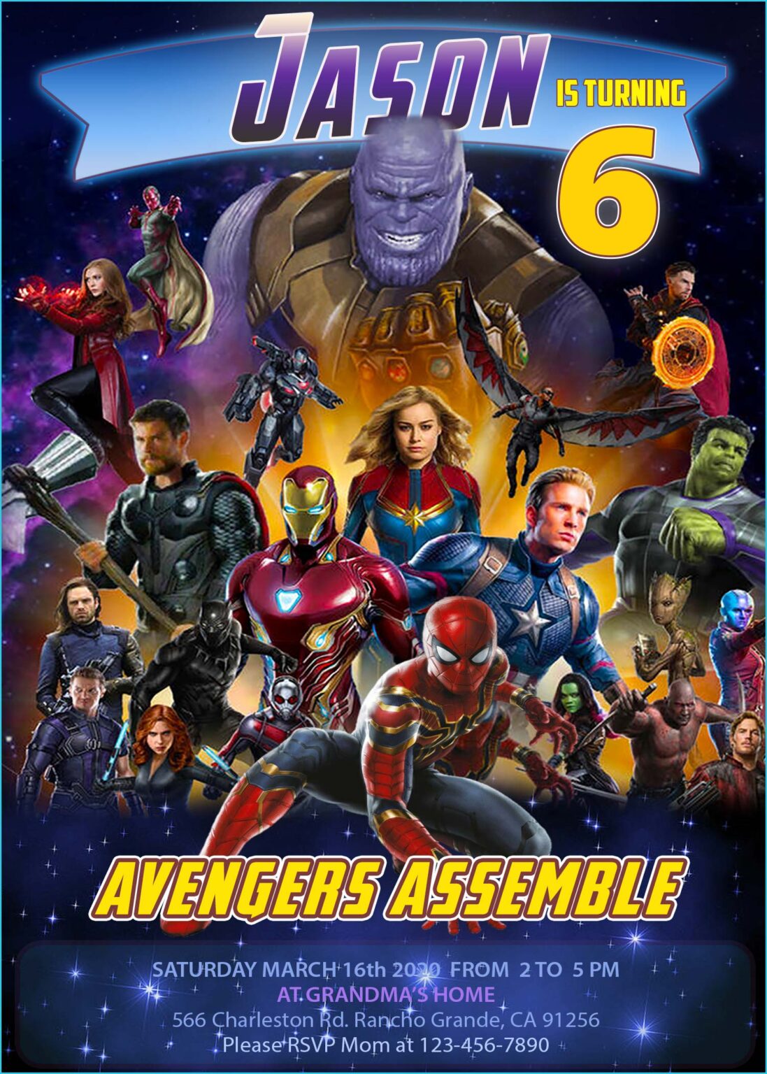 Avengers Birthday Invitation - Laumarybaby